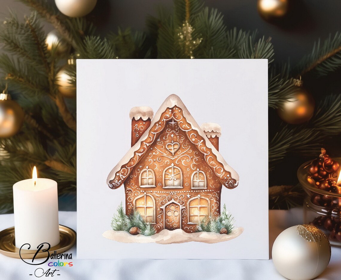 15 Gingerbread Clipart, Christmas Clipart, Gingerbread House Clipart ...
