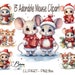 15 Christmas Mouse Clipart Merry Christmas Christmas Card - Etsy