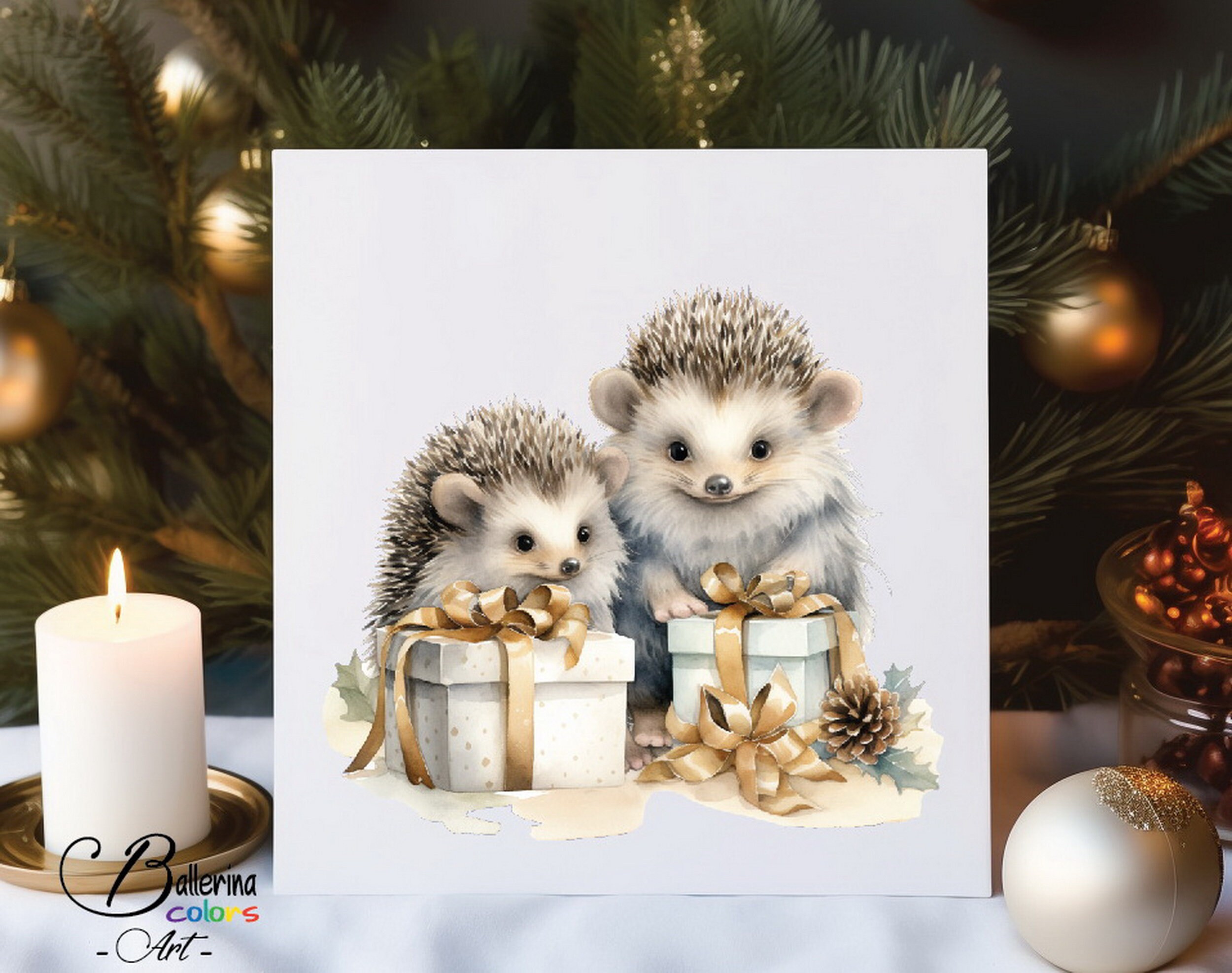 15 Christmas Hedgehog Clipart, Merry Christmas, Christmas Card ...