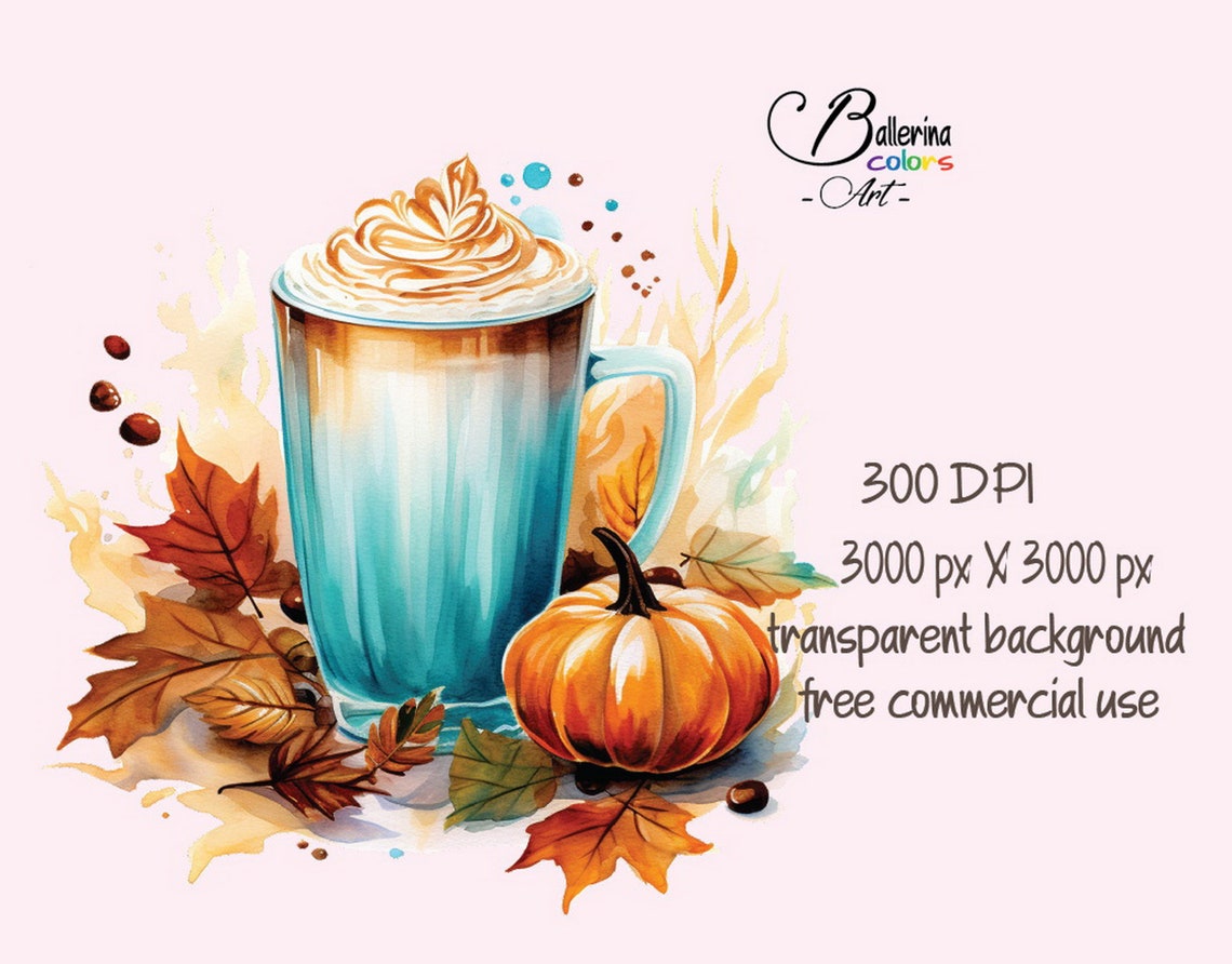 15 Bundle Fall Coffee Clipart, Iced Coffee Clipart, Thanksgiving ...