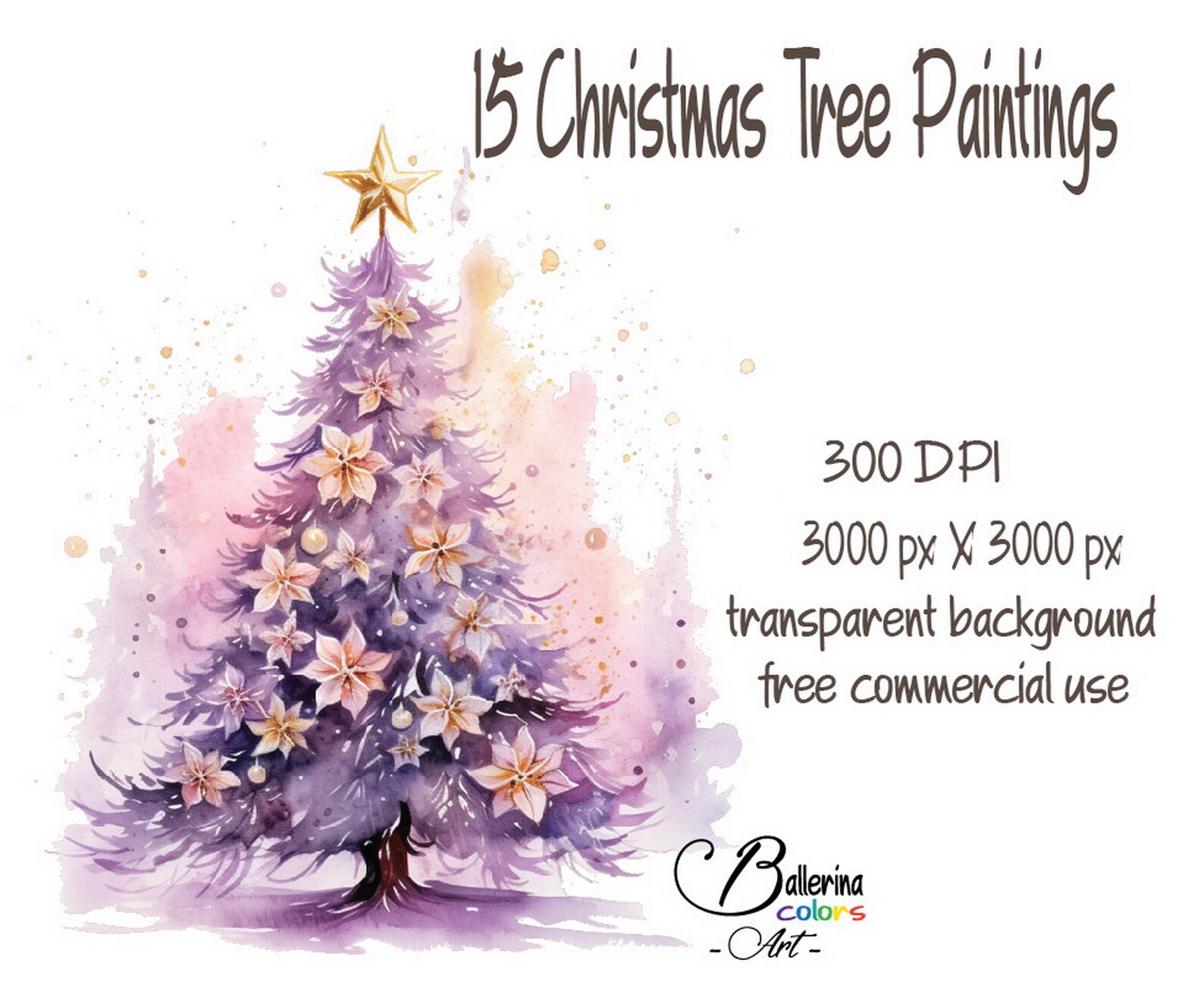 15 Christmas Trees Clipart, Bundle Christmas Tree Png, Christmas Tree ...