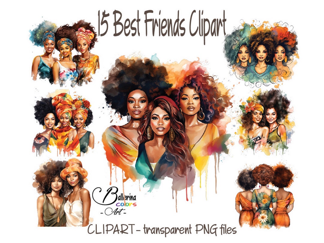 15 Clipart Black Women Best Friends, Black Women Clipart, Best Friends ...