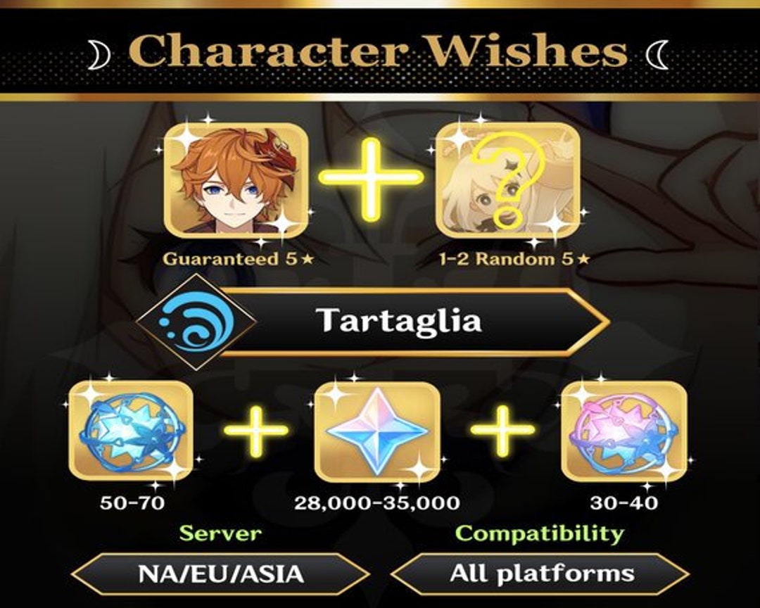 Childe GI 270-300 Wishes Rerollaccount - Etsy UK