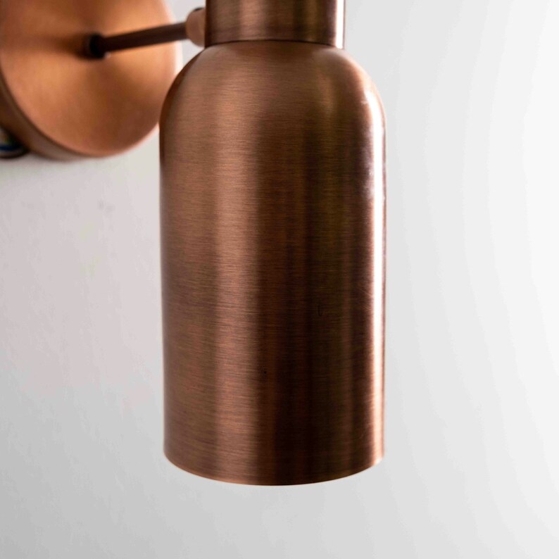 Aged Copper Wall Lamp, Industrial Wall Lighting, Mid-century Modern ...