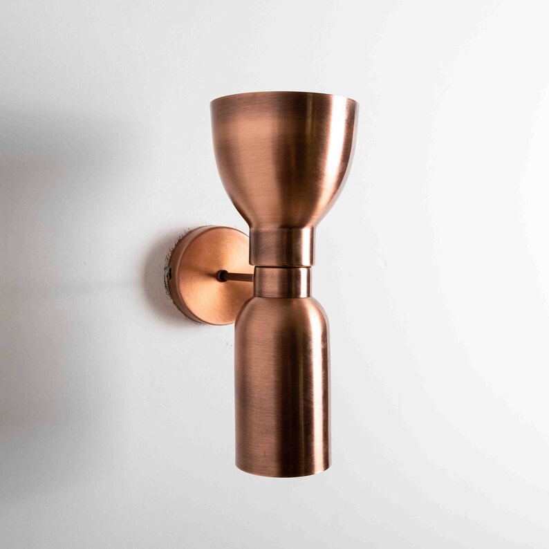 Aged Copper Wall Lamp, Industrial Wall Lighting, Mid-century Modern ...