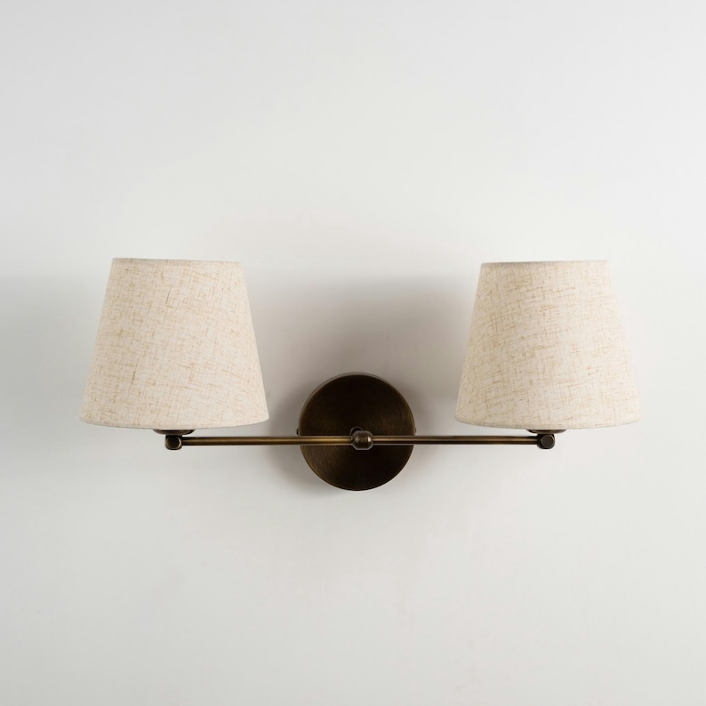 Double Shade Wall Lamp, Modern Wall Lighting Fixture, Retro Cottage ...