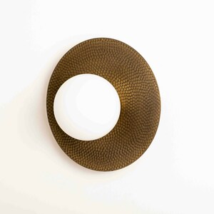 Unique Disk Shaped Antique Wall Sconce, Brass Wall Lamp, Home Decor ...