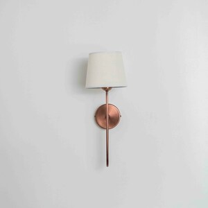White Lampshade Wall Sconce, Home Library Wall Lamp, Scoop Sconce ...