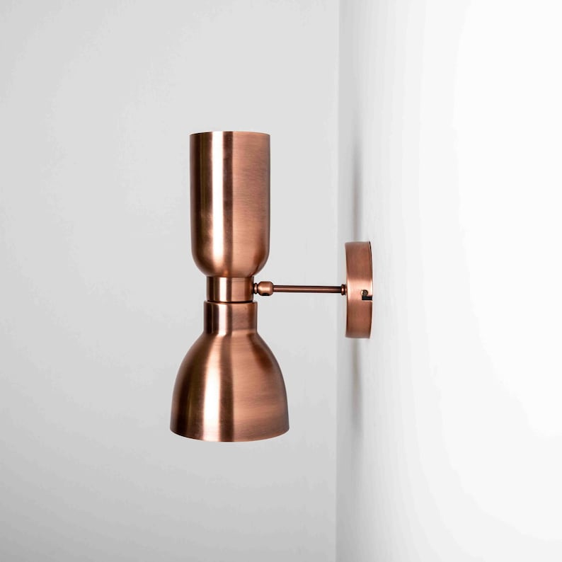 Aged Copper Wall Lamp, Industrial Wall Lighting, Mid-century Modern ...