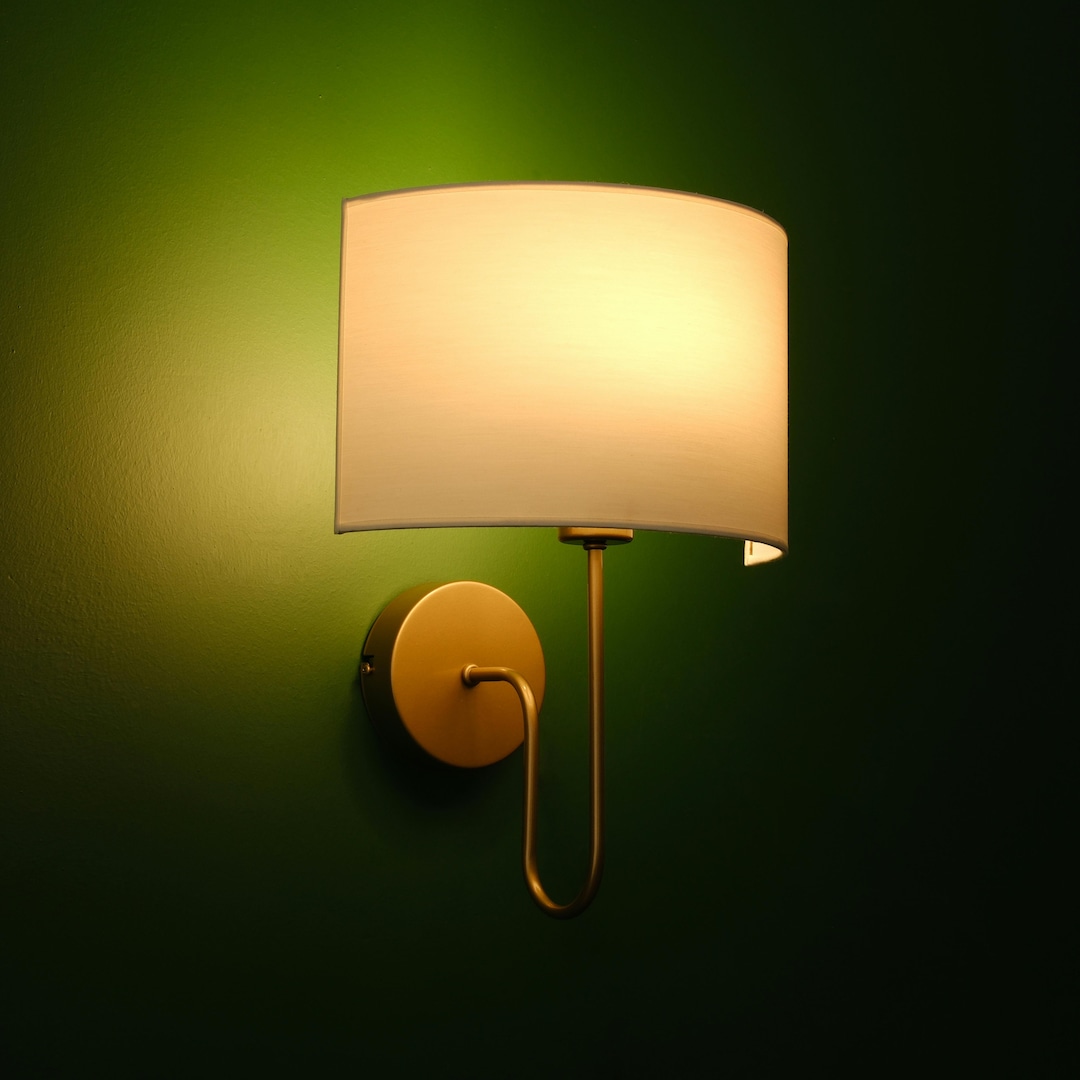 Bedside Wall Lamp, Wall Sconce Wih Lampshade , Vintage Wall Sconce ...