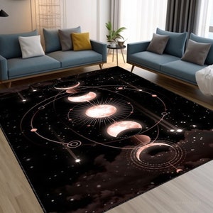 Moon Shapes Rug, Astrology Decor Rug, Moon Decor Rug, Space Decor Rug ...