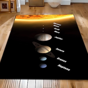 Solar System Rug, Planet Rug, Educational Space Decor for Kids' Room ...