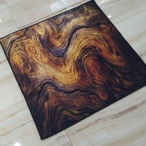Rustic Wood Grain Area Rug for Living Room, Wood Pattern, Bedroom, Cozy ...