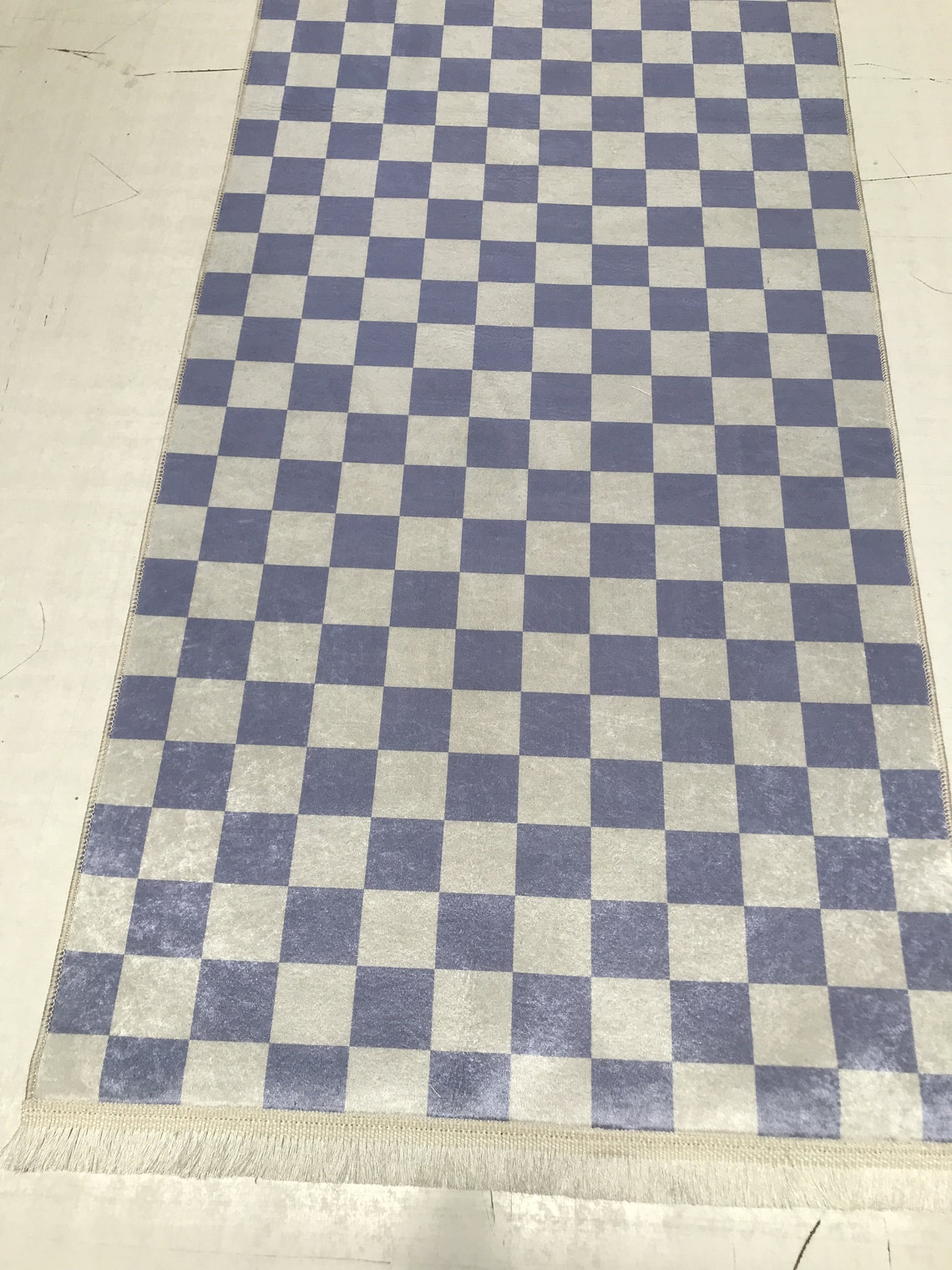 Checkered Decor Rug, Chequered Pattern Rug, Gray Decor Rug, Indoor Rug ...