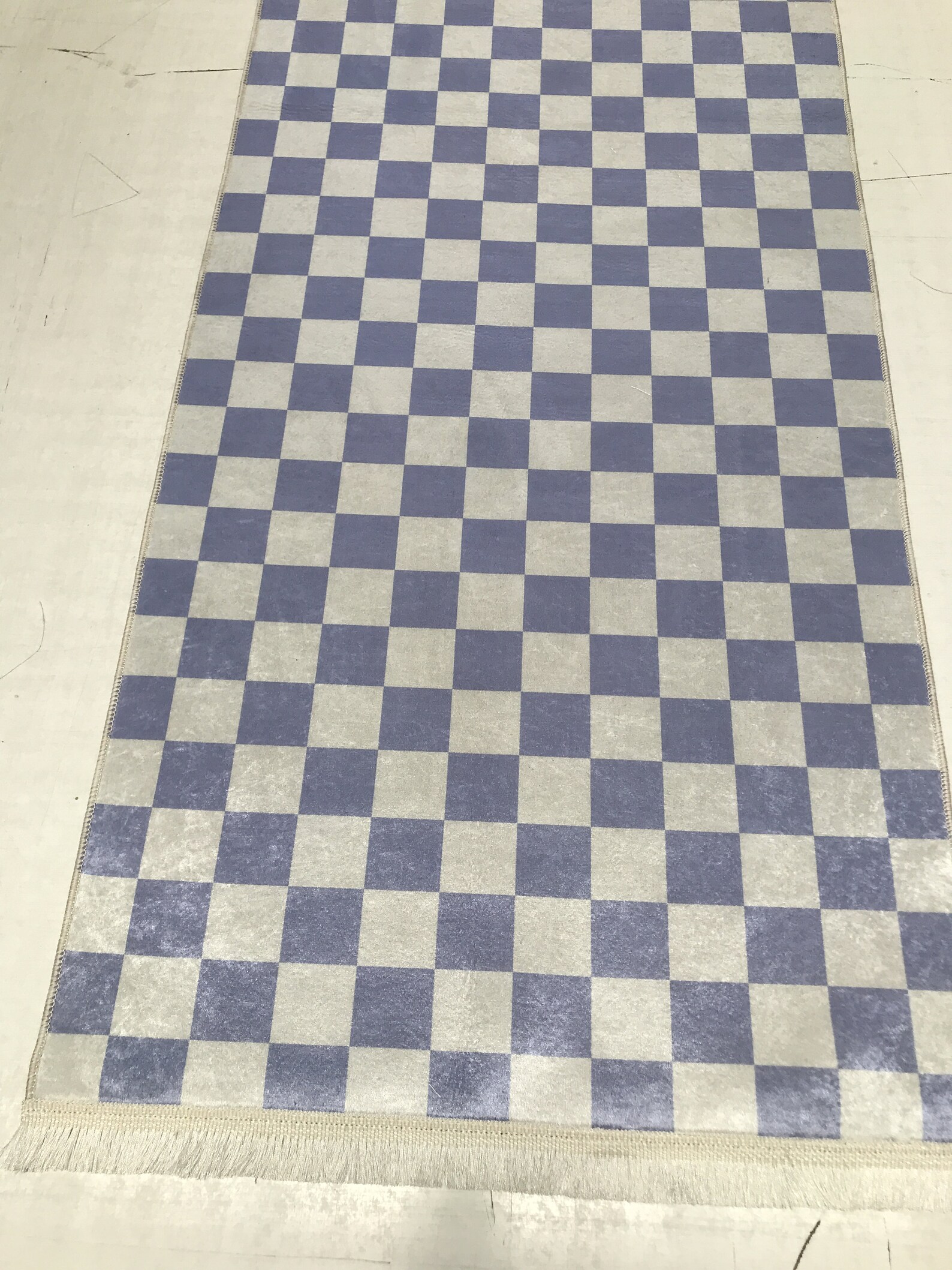 Checkered Decor Rug, Chequered Pattern Rug, Gray Decor Rug, Indoor Rug ...