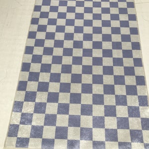Checkered Decor Rug, Chequered Pattern Rug, Gray Decor Rug, Indoor Rug ...