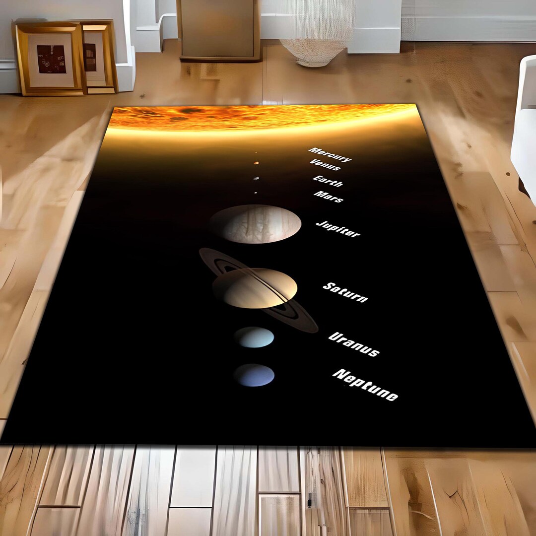 Solar System Rug, Planet Rug, Educational Space Decor for Kids' Room ...