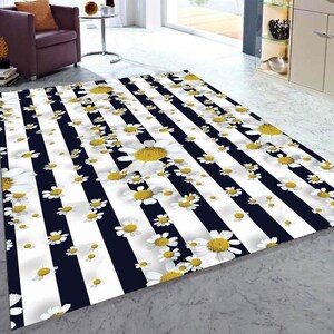 Daisy Pattern Rug, Kitchen Decor Rug, Chamomile Decor Rug, Runner Rug ...