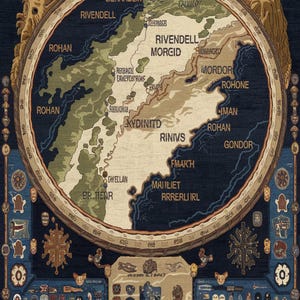 LOTR Map Rug, Middle Earth Map Rug, Lord of the Rings Inspired Carpet ...