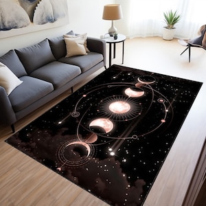 Moon Shapes Rug, Astrology Decor Rug, Moon Decor Rug, Space Decor Rug ...