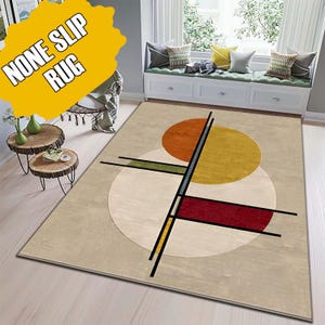 Mid Century Modern Geometric Rug, Modern Rug, Geometric Rug, Art Decor ...