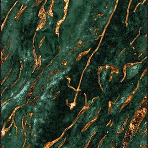 Emerald Marble Rug Emerald Green Decor Rug, Gold Color Rug, Marble ...