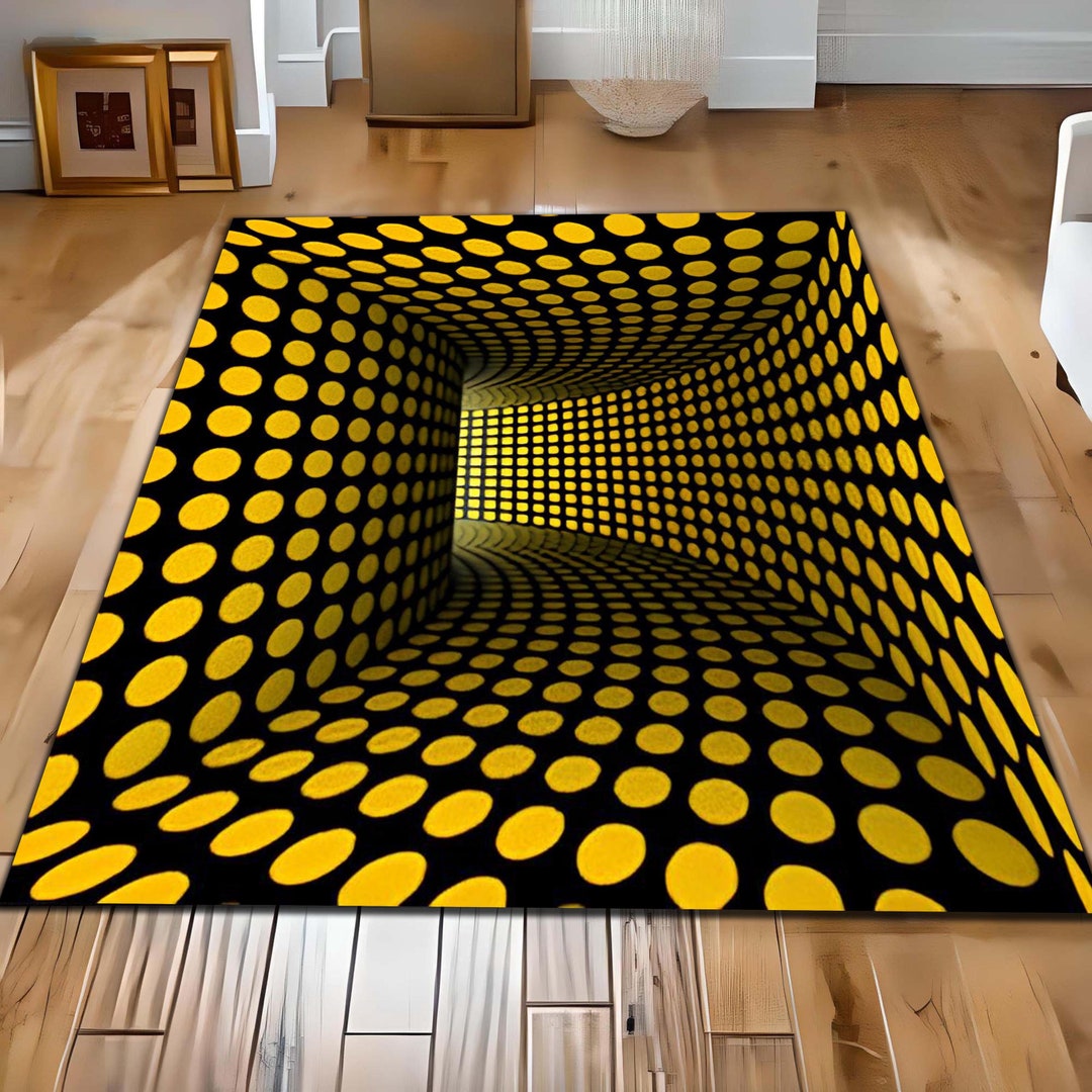 3D Vortex Rug, Vortex Carpet, Optical Illusion Rug, Geometric Rug ...
