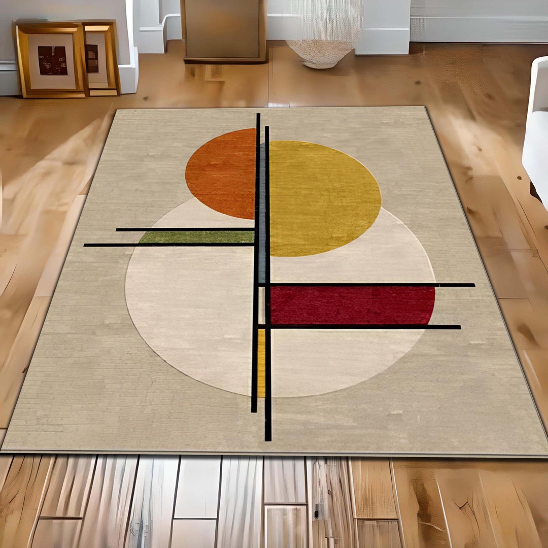 Mid Century Modern Geometric Rug, Modern Rug, Geometric Rug, Art Decor ...