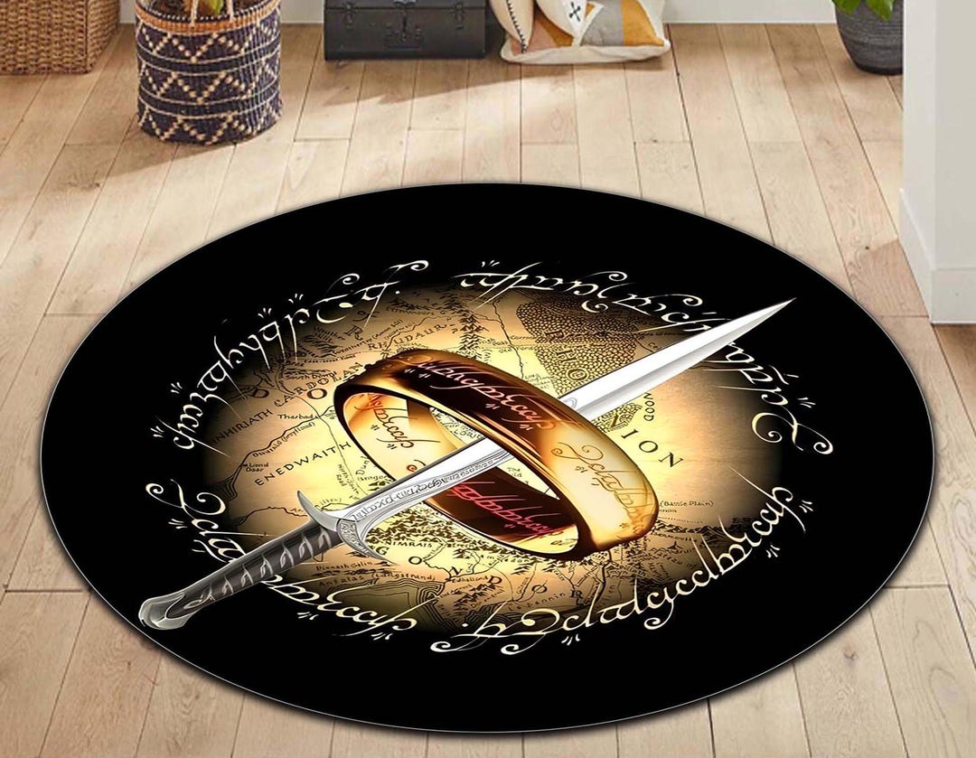Lord of the Rings Rug, LOTR Rug, Round Rug, Lord of the Rings, Circle ...