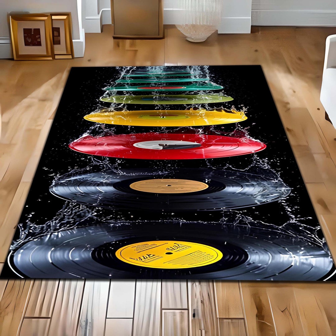 Nostalgic Vinyl Rug, Rustic Record Rug, AWESOME Decor Rug, Ornament ...