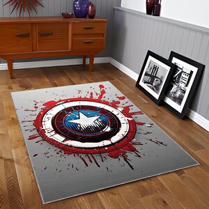 Captain America Rug, America Flag Rug, Home Decor Rug, Indoor Rug ...