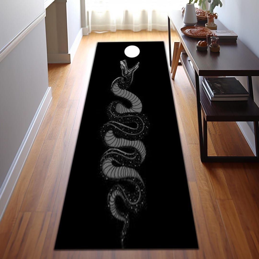Moon Snake Runner Rug: Digital Print Snake Art - Etsy