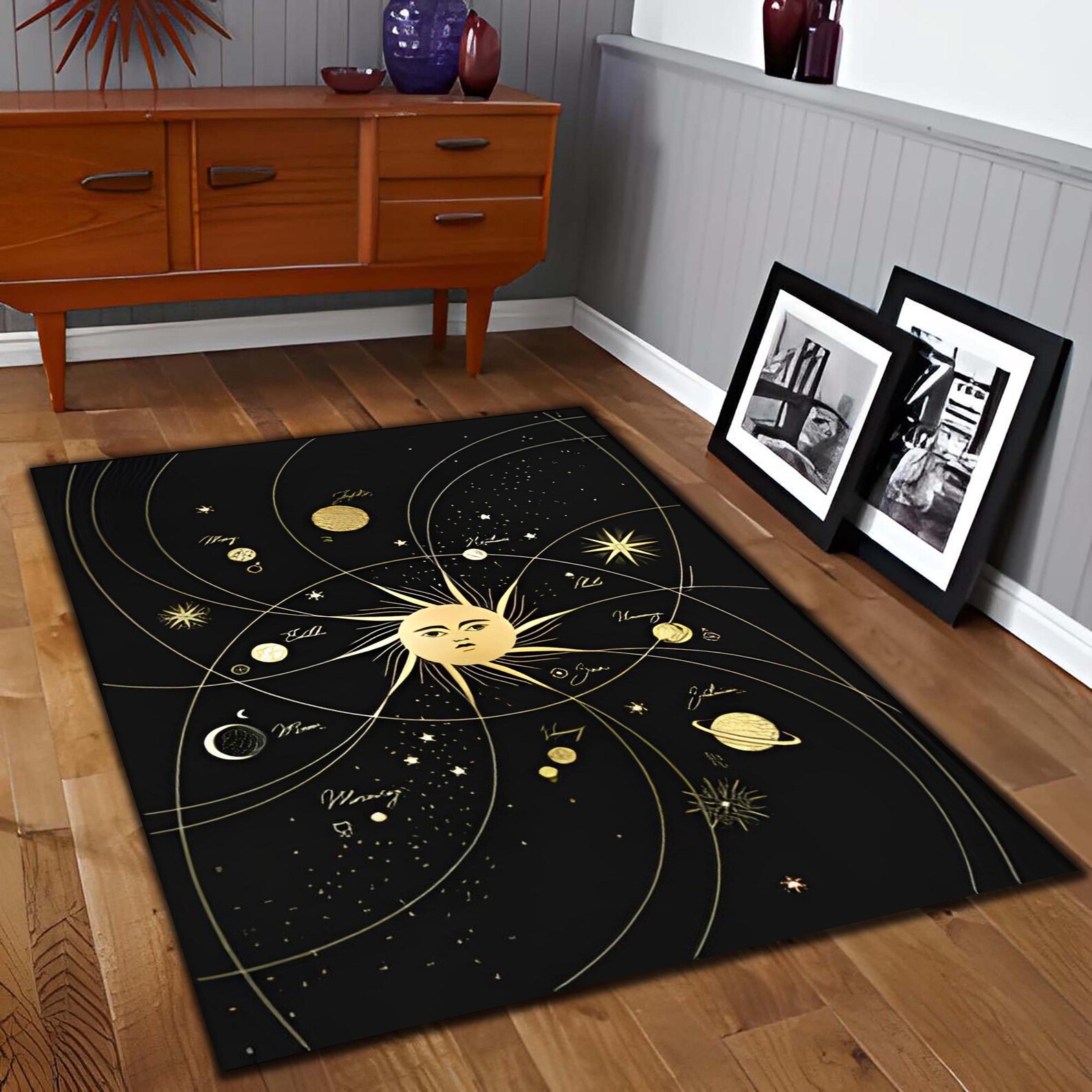 Planets Rug, Milky Way Galaxy Rug, Space Rug, Moon and Sun Rug, Nursery ...