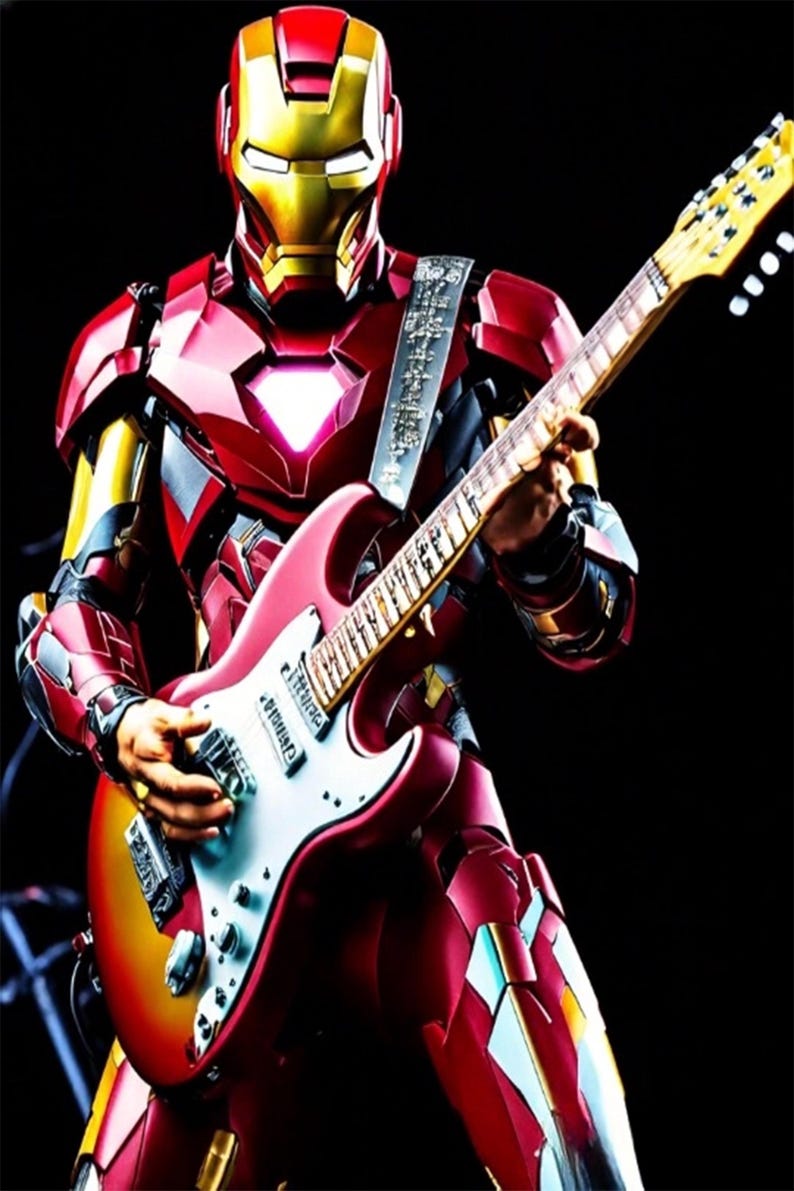 Rockstar Iron Man Rug for Kids Room, Cool Superhero Decor Rug With ...
