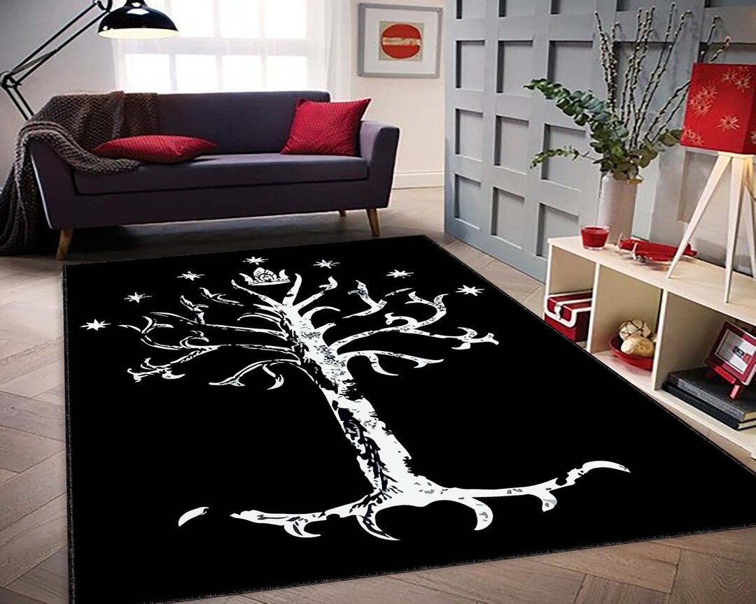 Tree of Gondor Rug, Lord Middle Earth Rug, LOTR Tree of Life Rug, LOTR ...