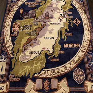 Map Rug, LOTR Map Rug, Middle Earth Rug, Middle Earth Map Area Rug ...