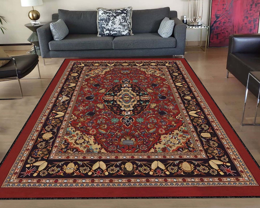 The Dude Abides Rug: Big Lebowski Movie Carpet, Non-slip Floor Rug - Etsy