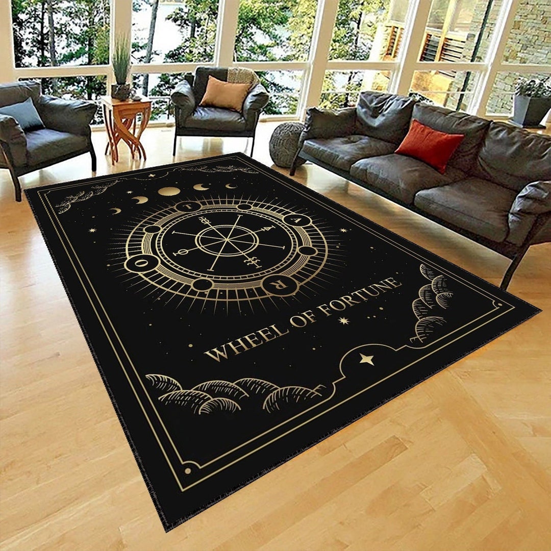 Wheel of Fortune Rug, Amazing Rug, Tarot Design Rug, Game Room Rug ...
