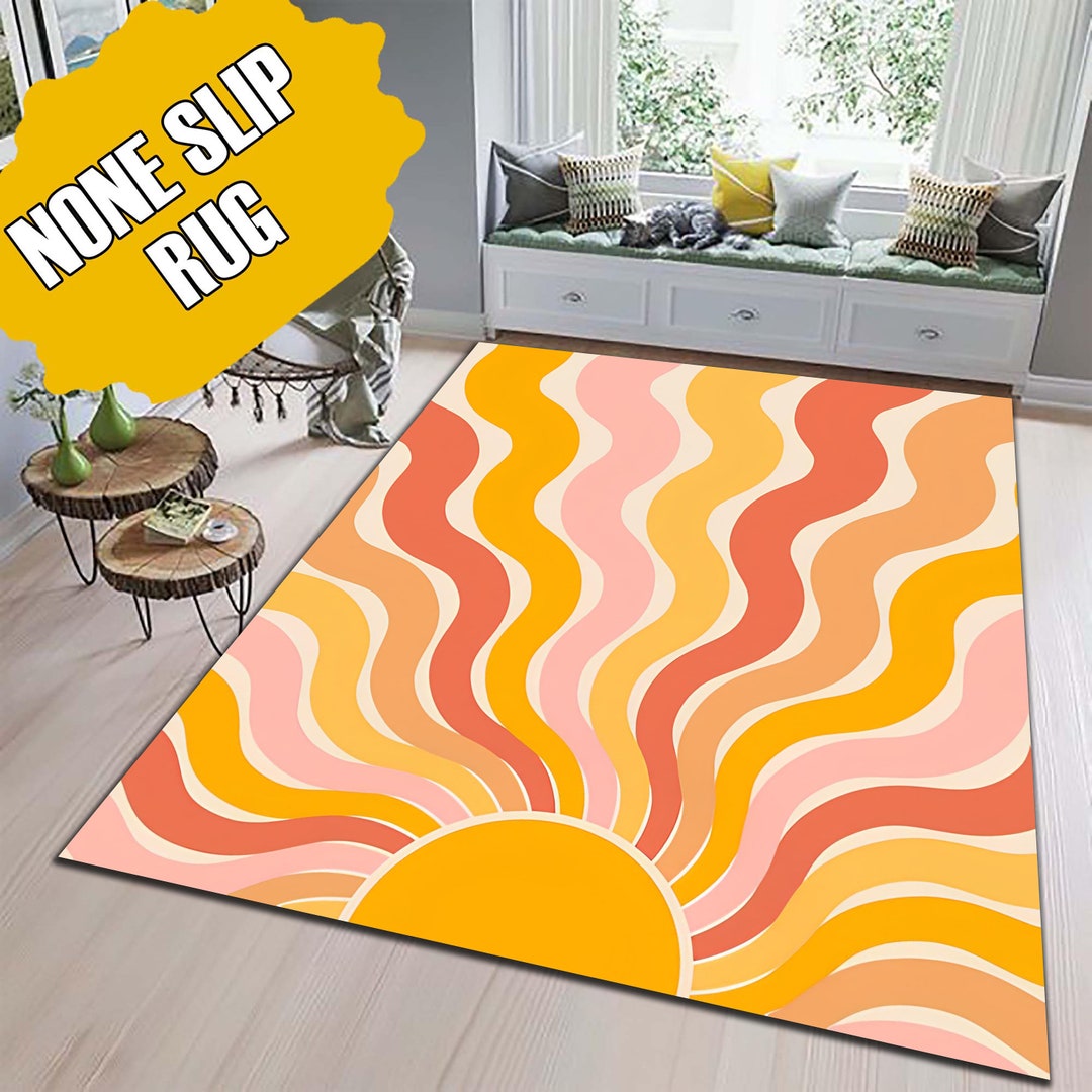 Sun Decor Rug, Sunshine Rug, Sunburst Area Rug, Sunrise Rug, Sunset ...