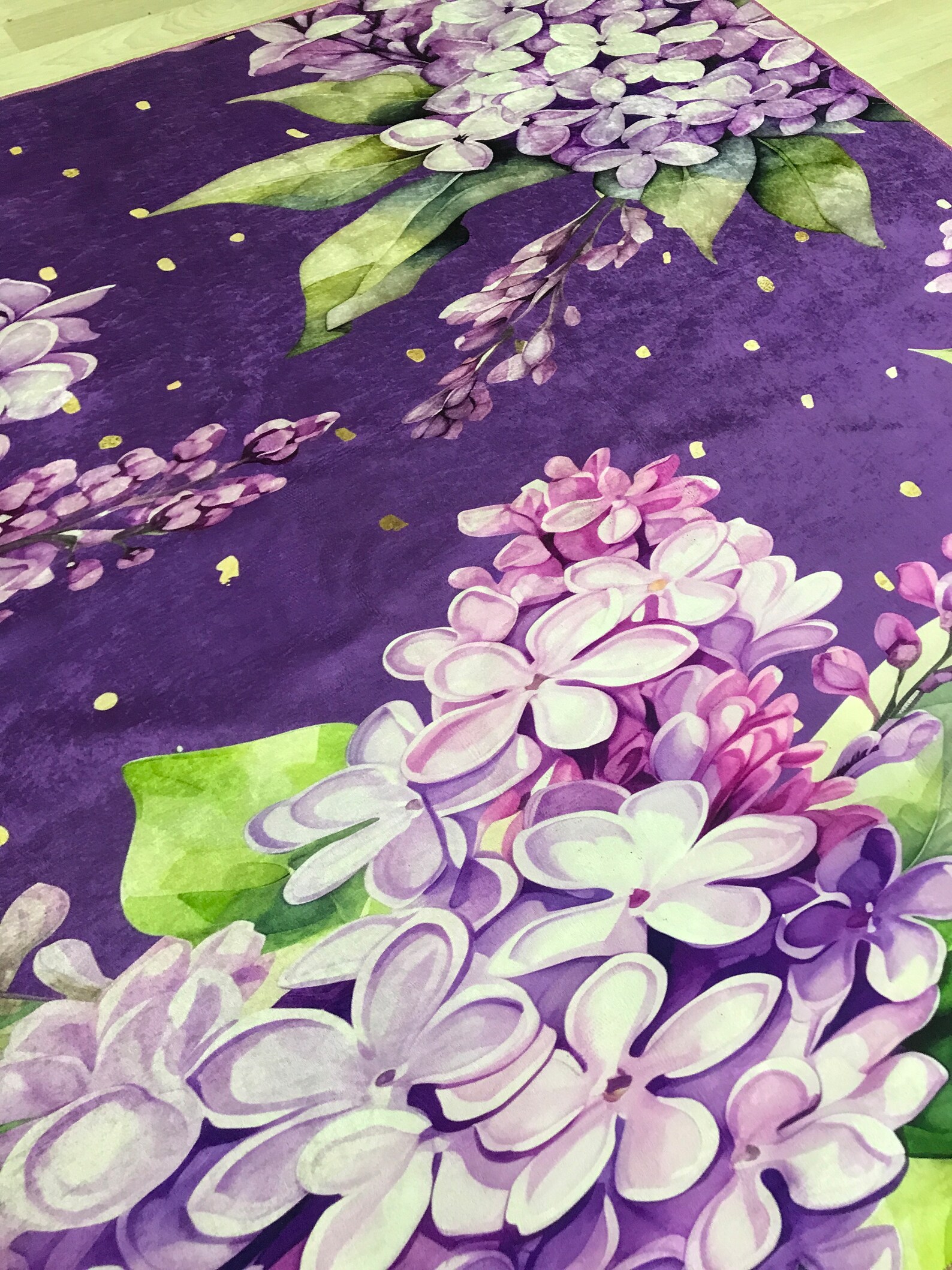 Lilac Flower Rug, Lilac Throw Rug, Lilac Decor Rug, Salon Lilac Rug ...
