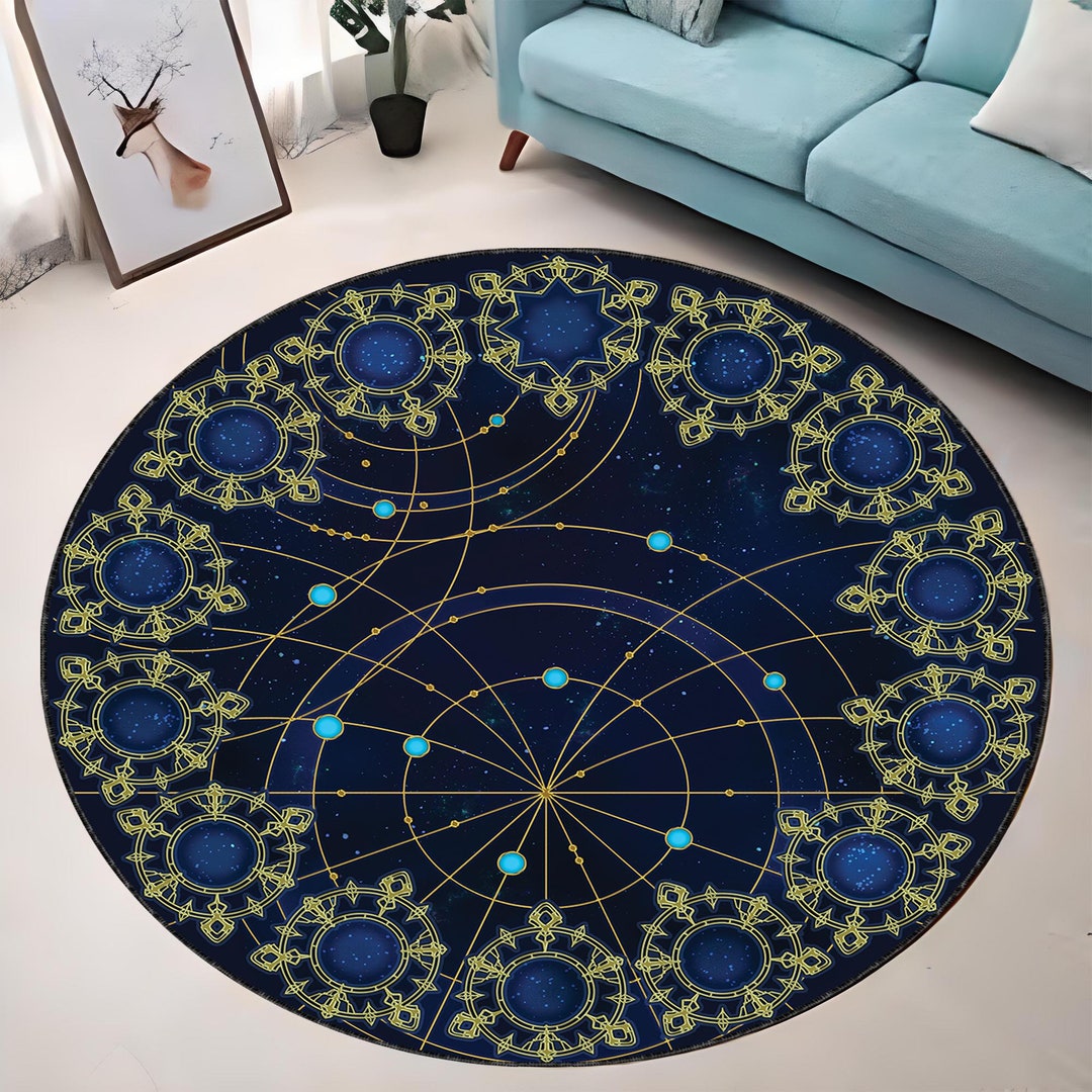 Illusions Rug 3D Vortex Rug Black and White Rug Zodiac Rug Flower Round ...