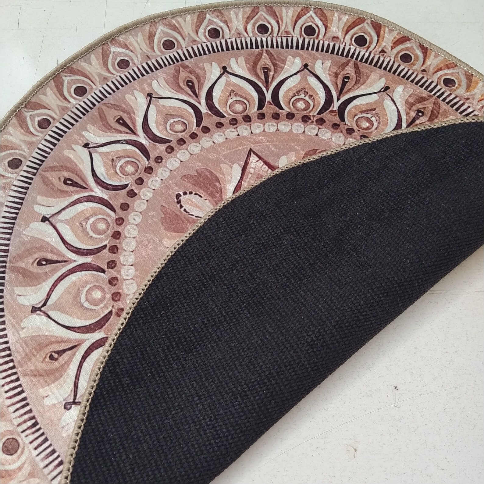 Flower of Life Rug, Round Rug, Circle Rug, Brown Decor Rug, Floor Rug ...