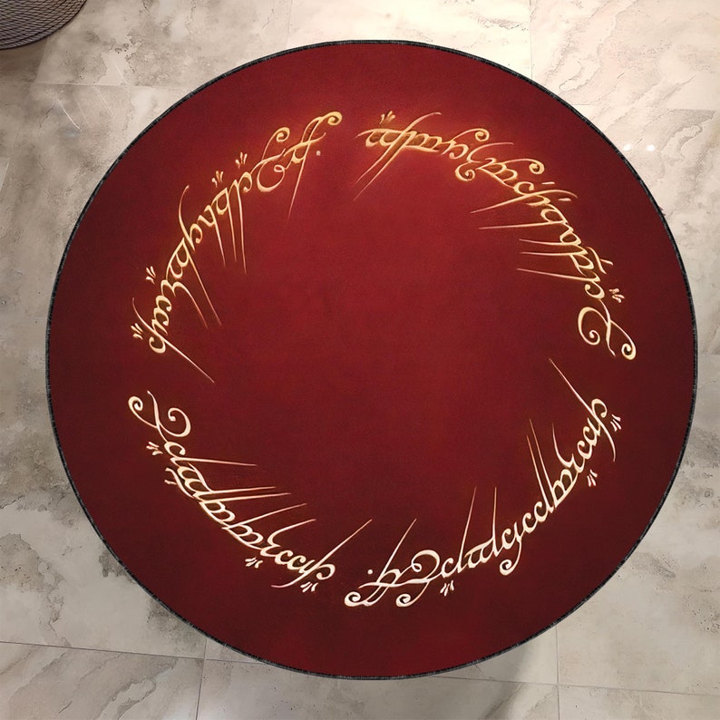 Lord of the Rings Rug Round Rug, LOTR Rug, Doormat Rug, Circle Lord of ...