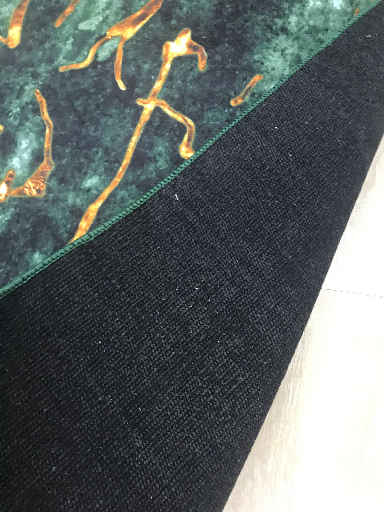 Emerald Marble Rug Emerald Green Decor Rug, Gold Color Rug, Marble ...