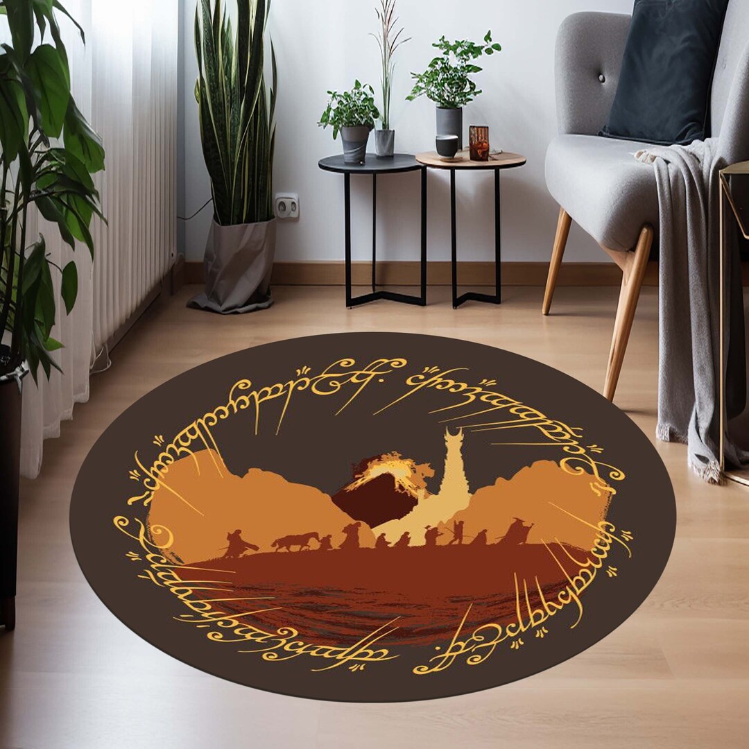 LOTR Rgs, JJ Tolkien Rugs, the Hobbit Round Rug, Lord of the Rings ...