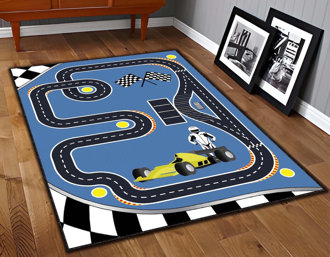 Car Racing Rug,road Rug, Car Rug, Traffic Rug, Race Track Rug, Play Mat ...
