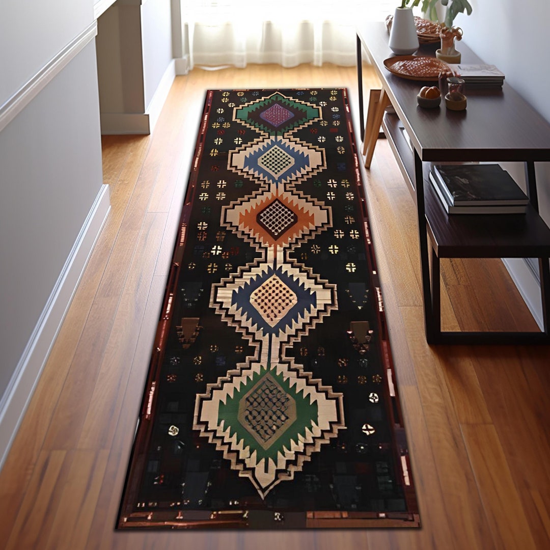Boho Aztec Runner Rug: Ethnic Hallway Decor - Etsy