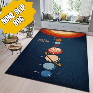 Solar System Area Rug, Space Themed Floor Mat With Planet Design ...