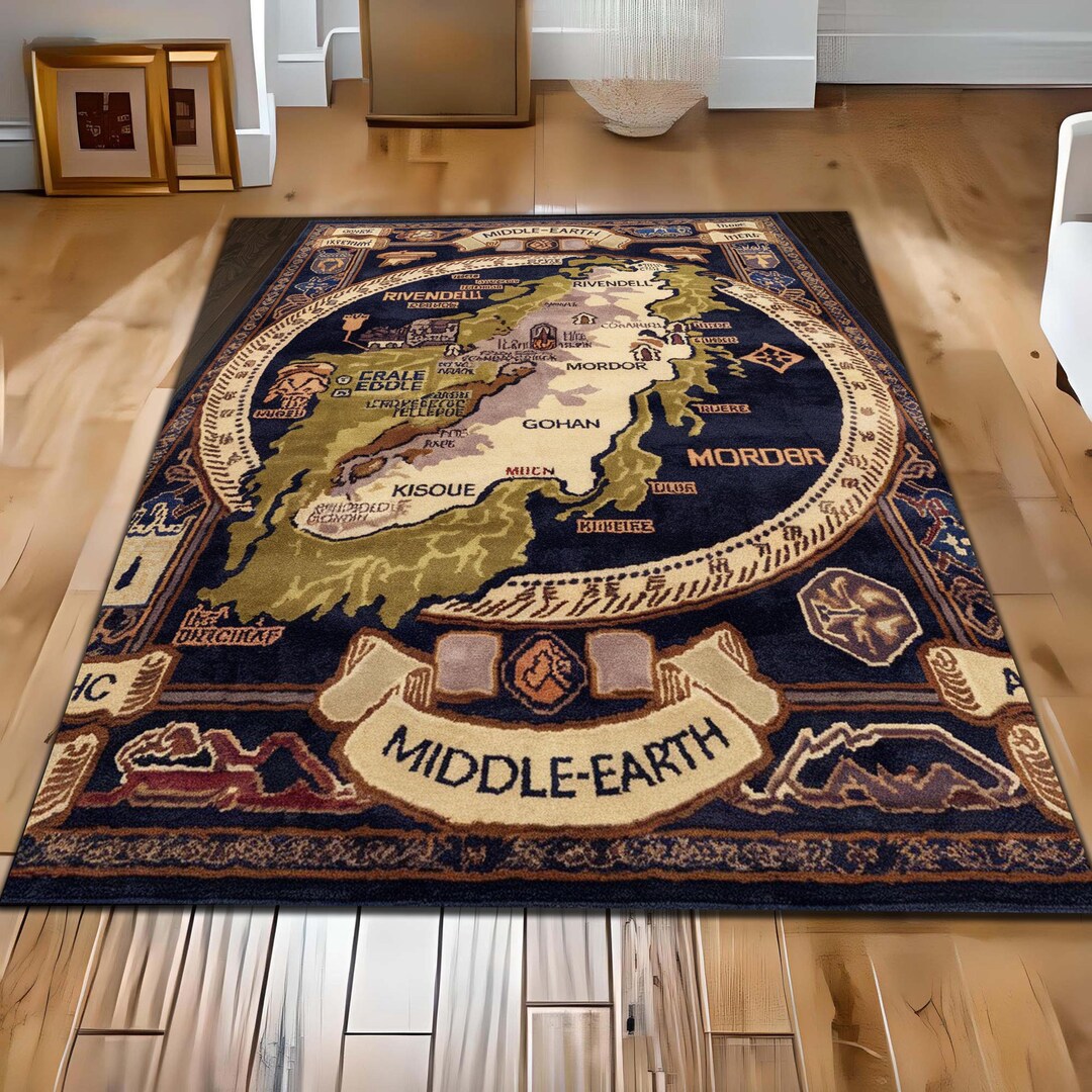 Map Rug, LOTR Map Rug, Middle Earth Rug, Middle Earth Map Area Rug ...