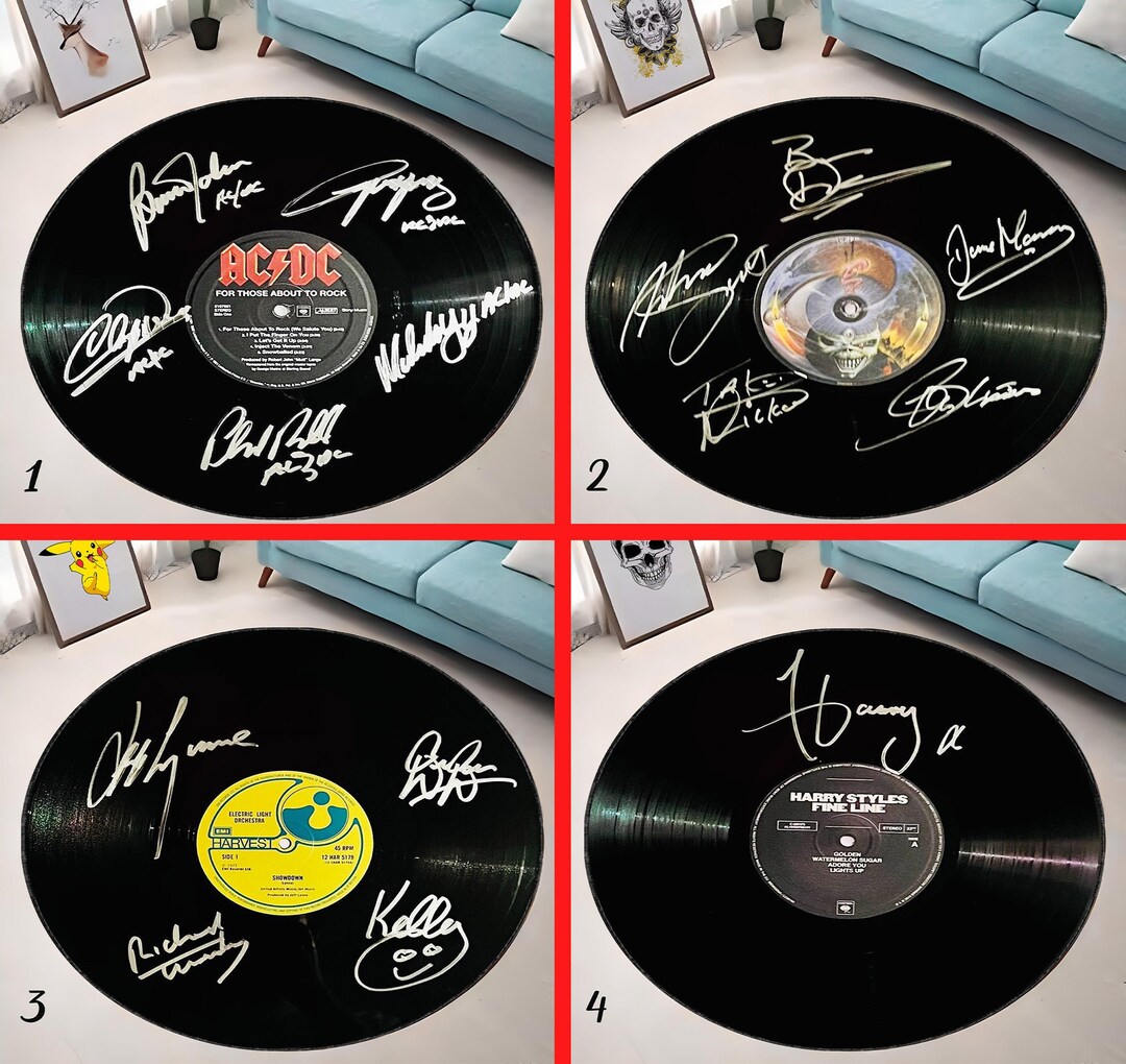 Rock Rugs Record Signed Rug Rock Legends Rugs ACDC, Music Rugs Gift ...